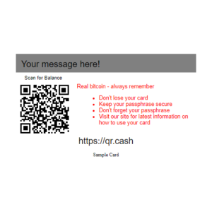 Bitcoin (BTC) – QR cash card – QR cash
